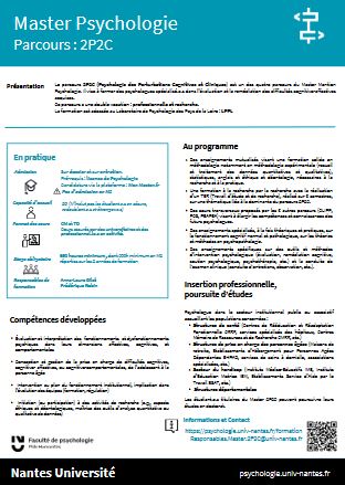 2P2C - Psychologie des Perturbations Cognitives et Cliniques - UFR ...